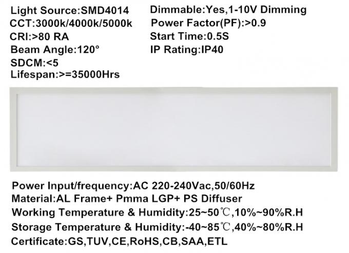 36W 300 x 1200mm Suspensible Dimmable Ultra Slim LED Flat Ceilling ...