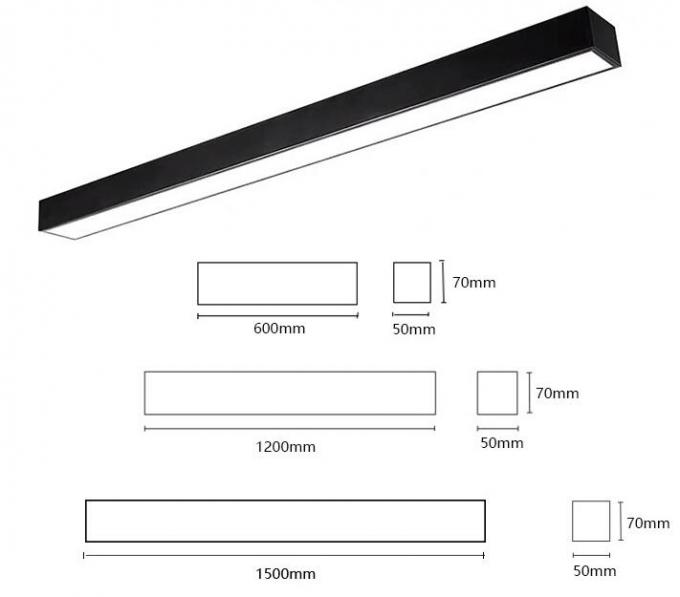 60W Linear Led Suspended Lighting 600mm Size Flicker Free Dimmable