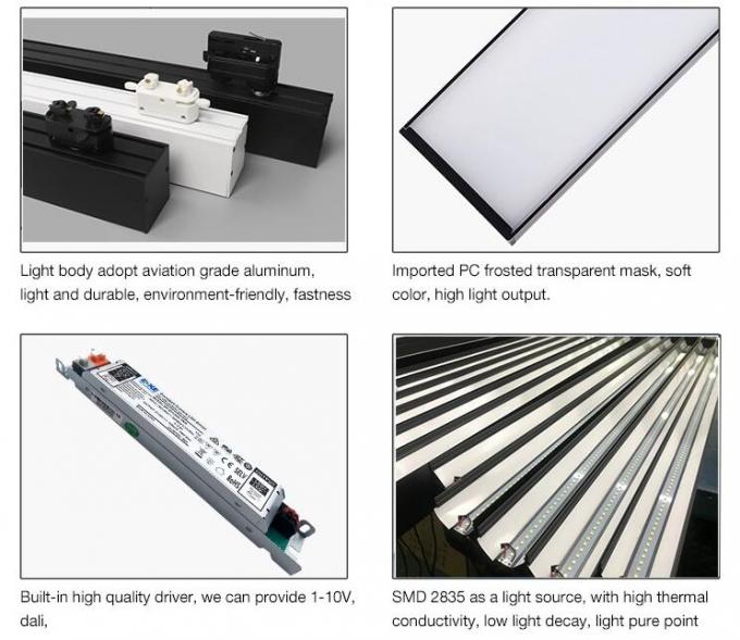 50w LED Linear Track Lights For Emergency 90Ra CRI IP20 Waterproof