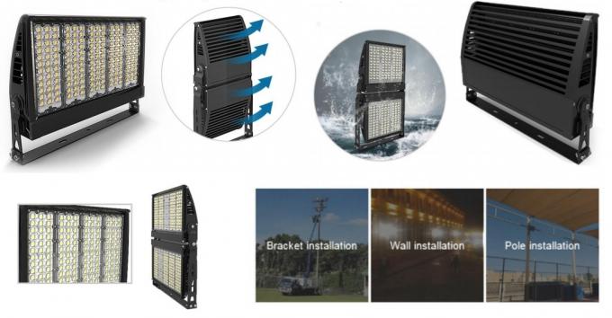 200W-1200W IP67 LED Flood Light High Power Mast Light For Stadium Construction Site Tower Crane